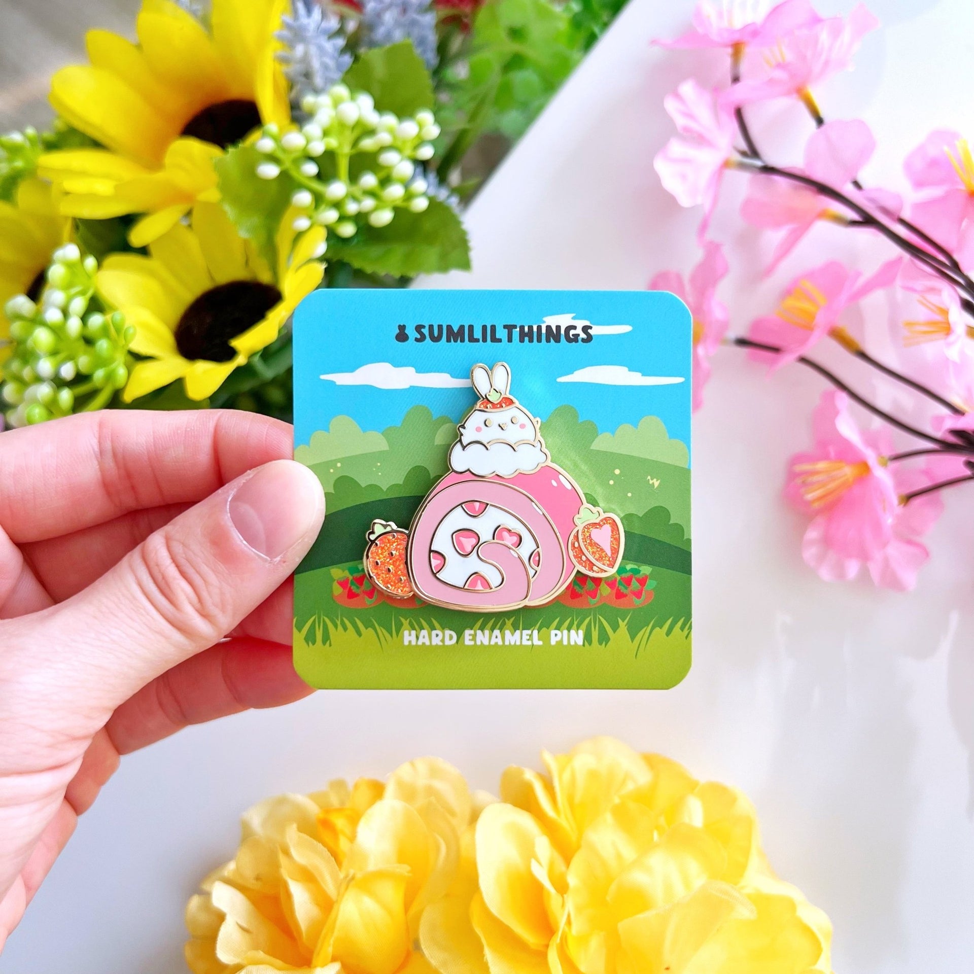 Enamel Pin - Lil' Strawberry Roll – SumLilThings