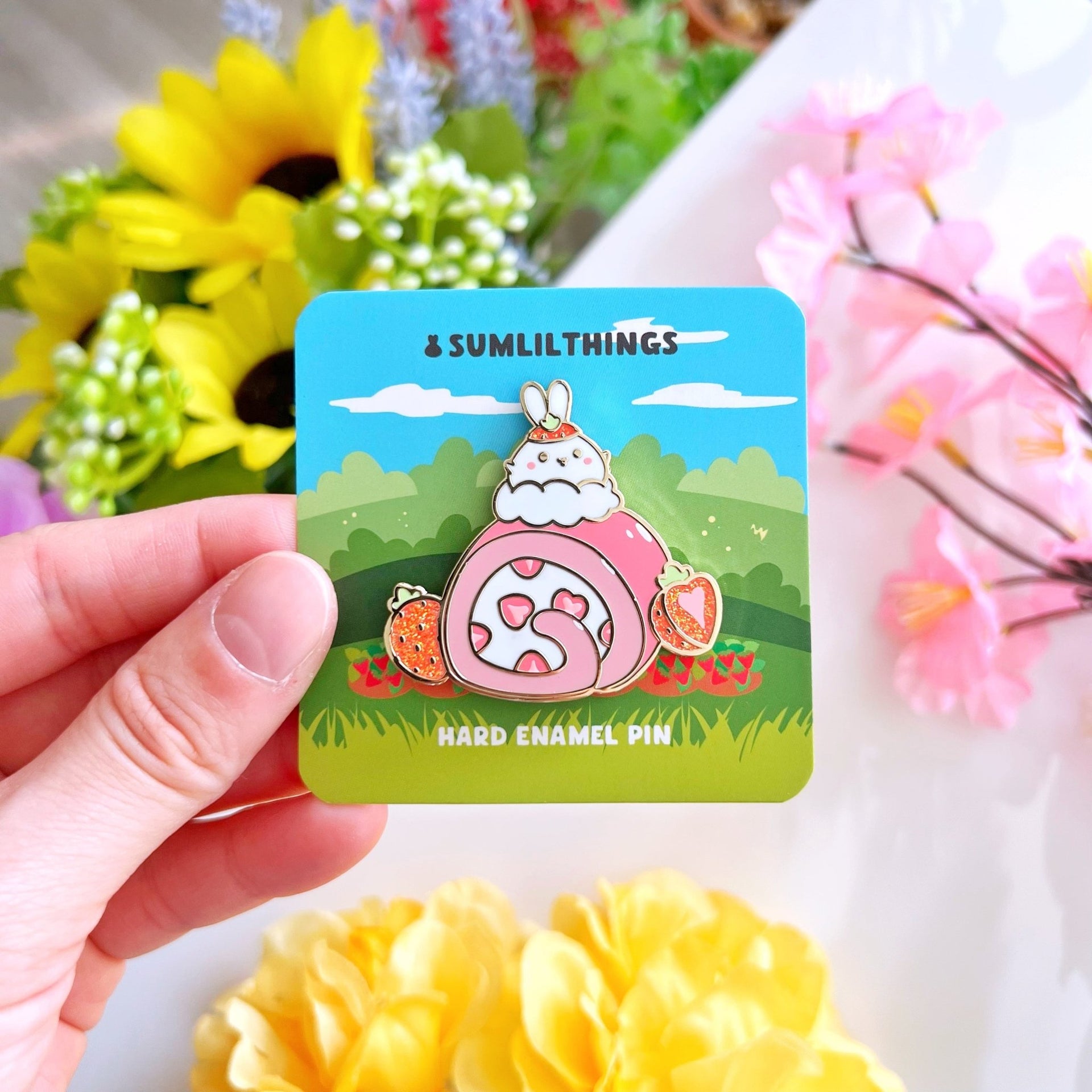 Enamel Pin - Lil' Strawberry Roll – SumLilThings