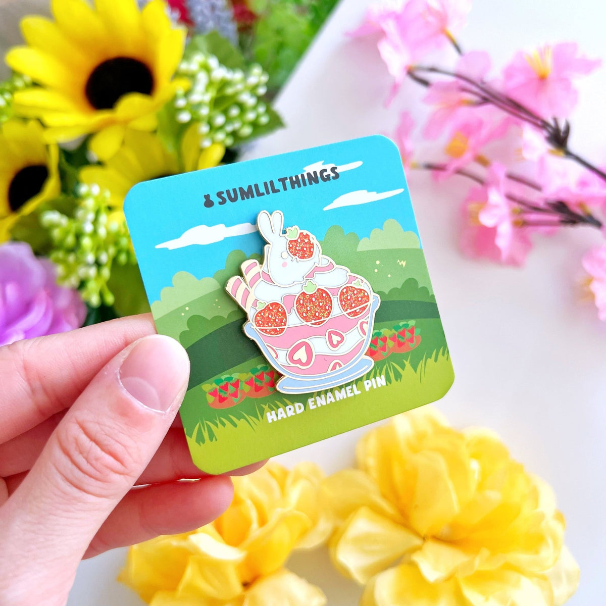 Enamel Pin - Lil' Strawberry Sundae – SumLilThings