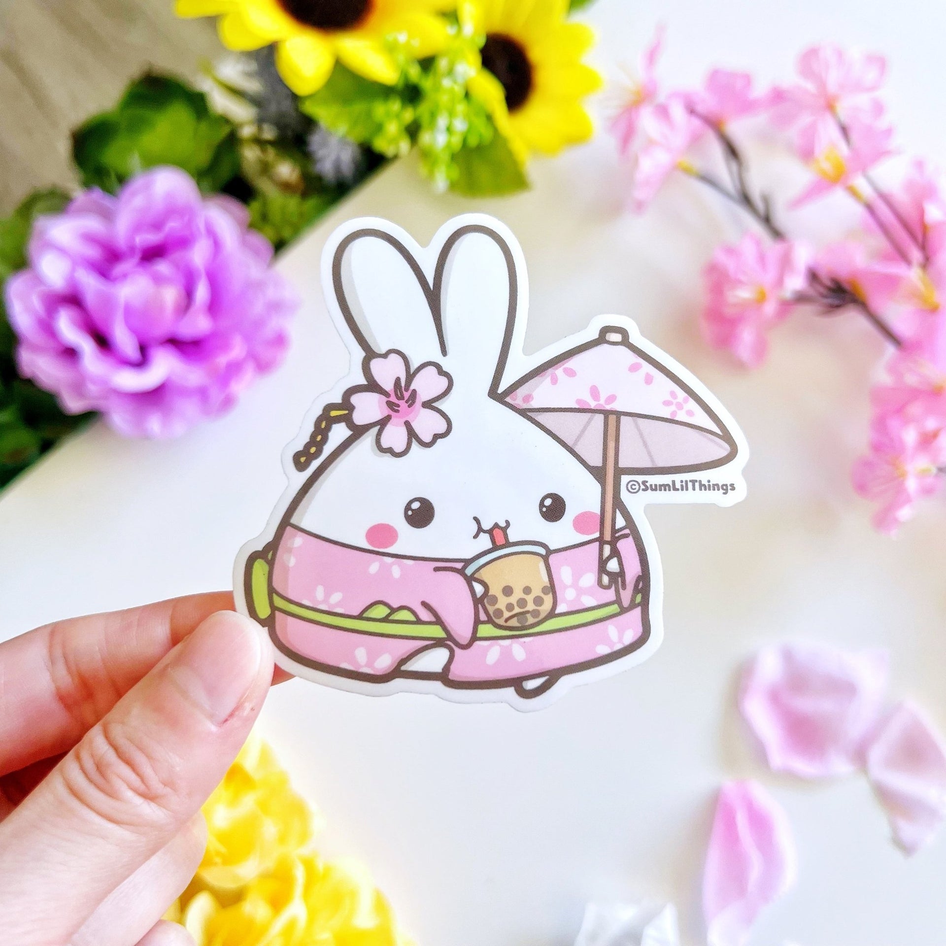 Vinyl Sticker - Sakura Boba Lil (Transparent) – SumLilThings